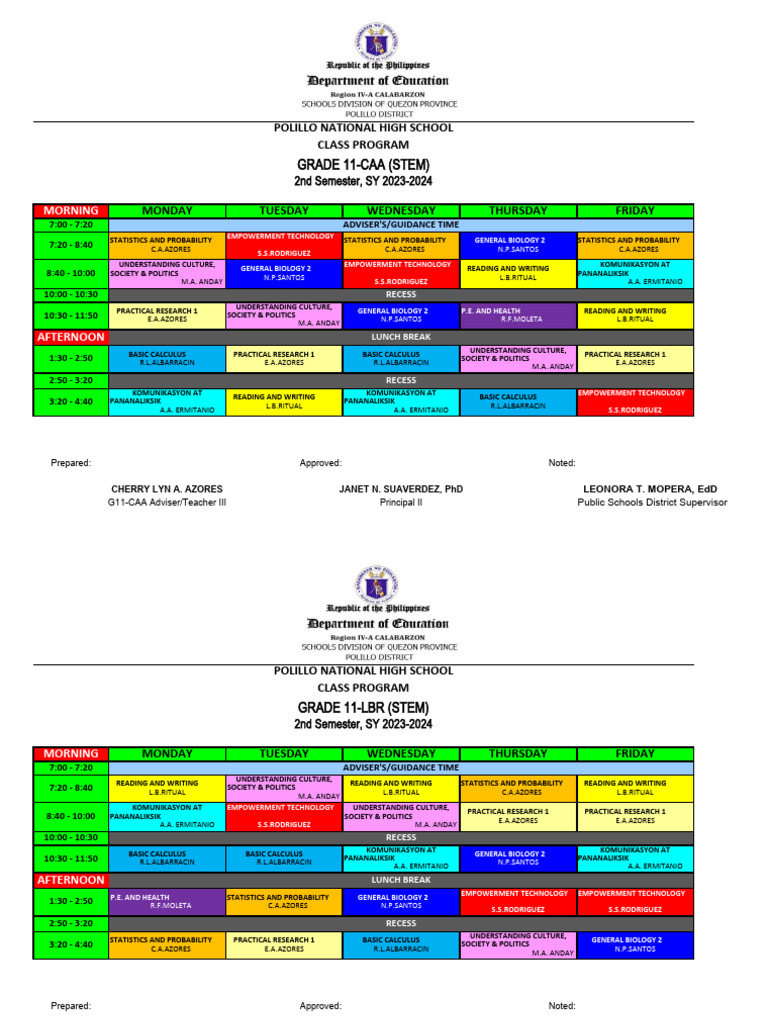 SCHED-final 2nd Sem | PDF | Academic Term | Human Communication
