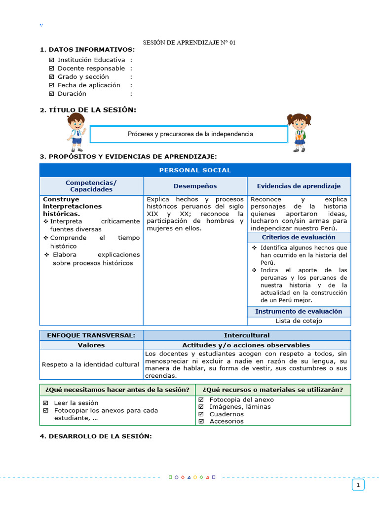 Sesiones de Aprendizaje - EDA V Semana 1 - Editora Quipus Perú | PDF | Aprendizaje | Evaluación