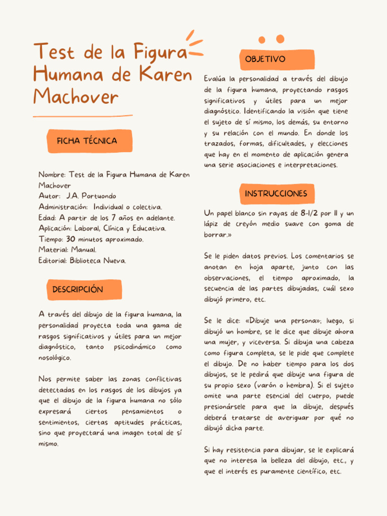 Actividad 8 Test de La Figura Humana de Machover Ficha Técnica - Ivhr ...