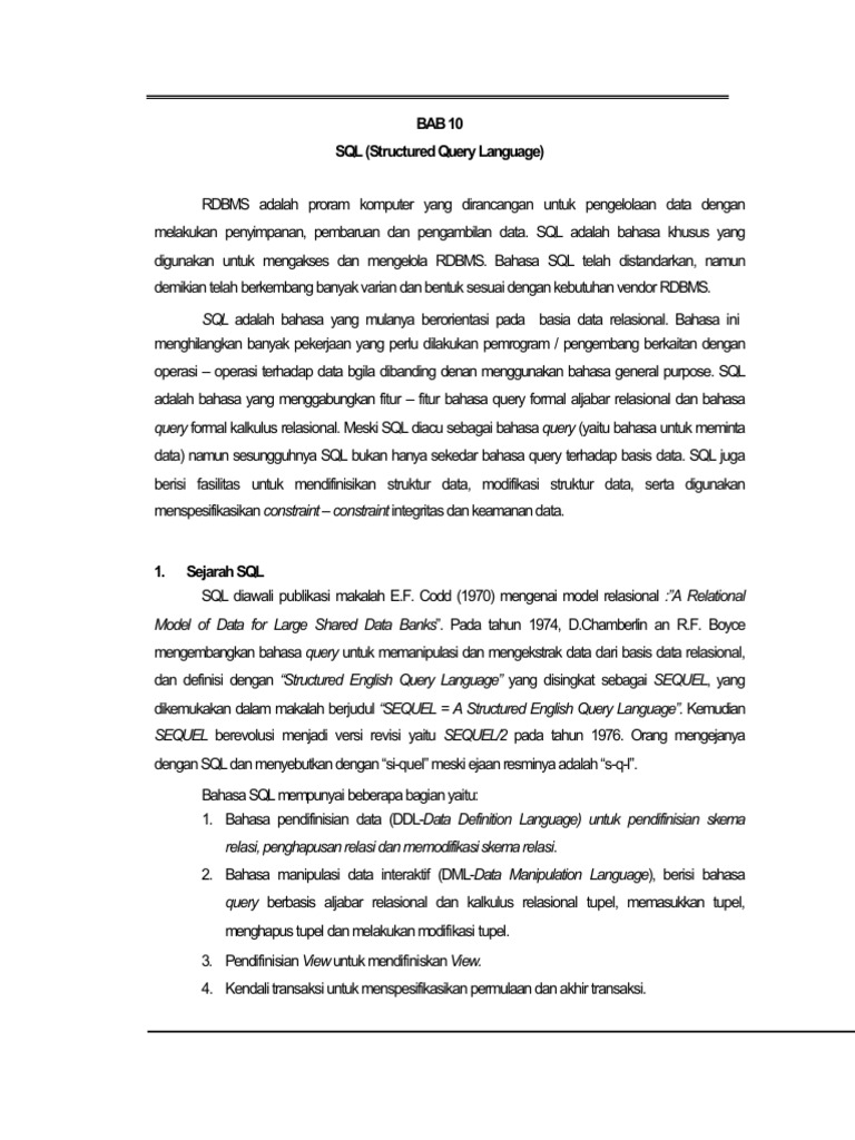 Panduan Lengkap SQL dan RDBMS | PDF
