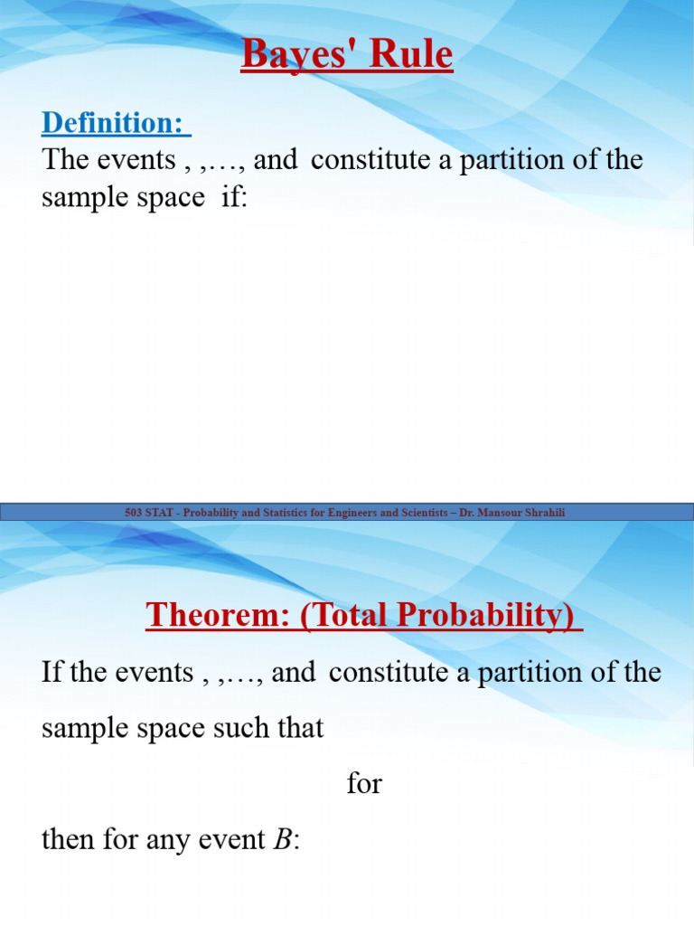 Lecture 3 503 Stat Bayes And Discrete Distributions Pdf Random Variable Statistics