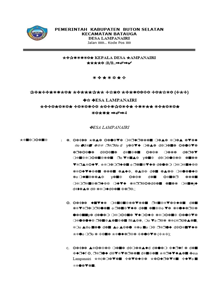 SK BKB 2024 Lurah Laompo Batauga | PDF