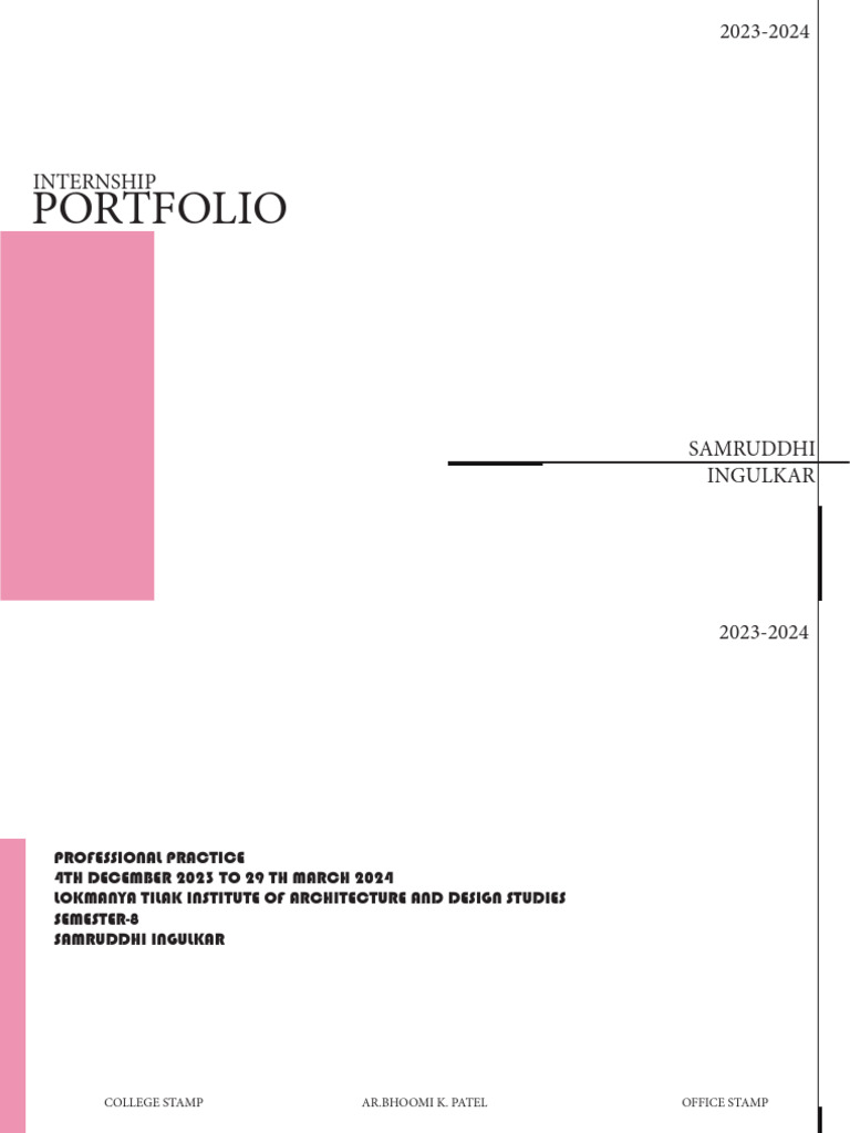 Internship Folio | PDF | Real Estate | Architectural Design