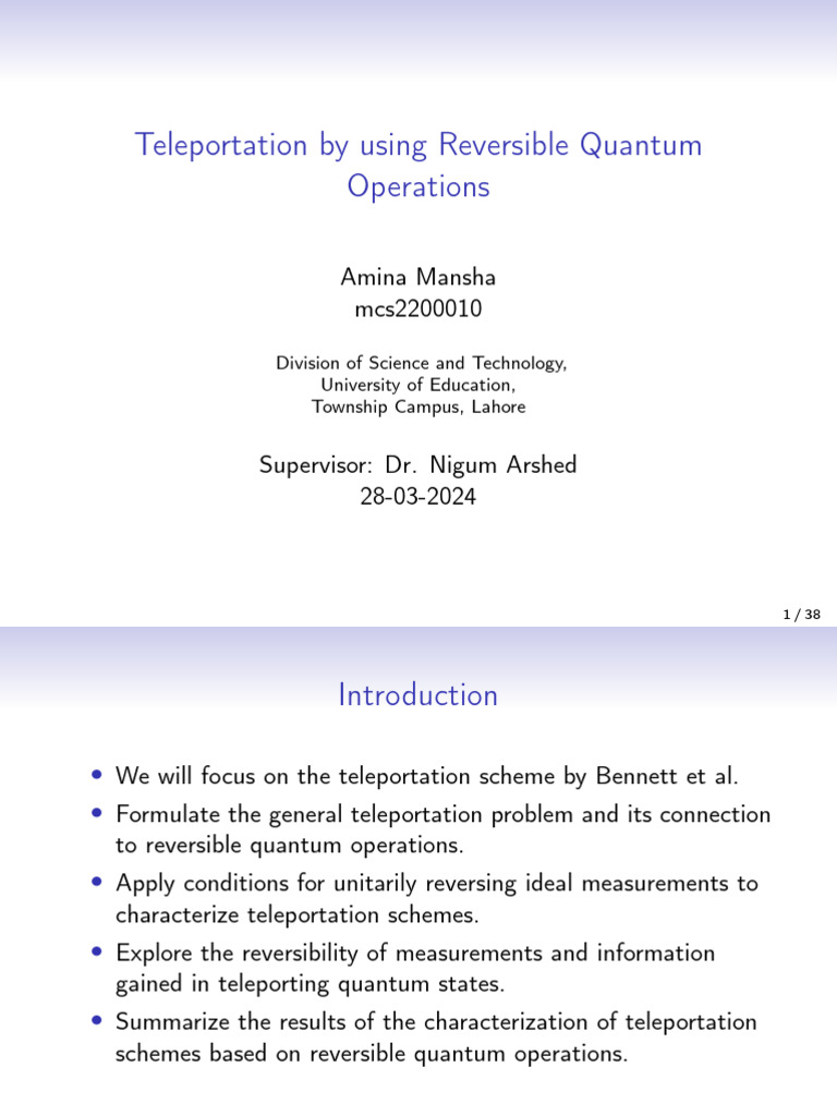 Beamer Presentation Pdf Quantum Entanglement Quantum Mechanics