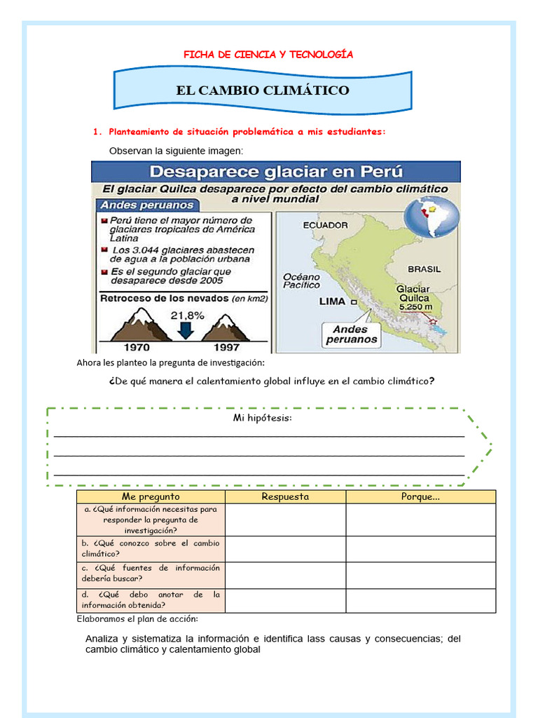 Ficha Cyt Juev 23 Cambio Climatico | Descargar gratis PDF | Cambio ...