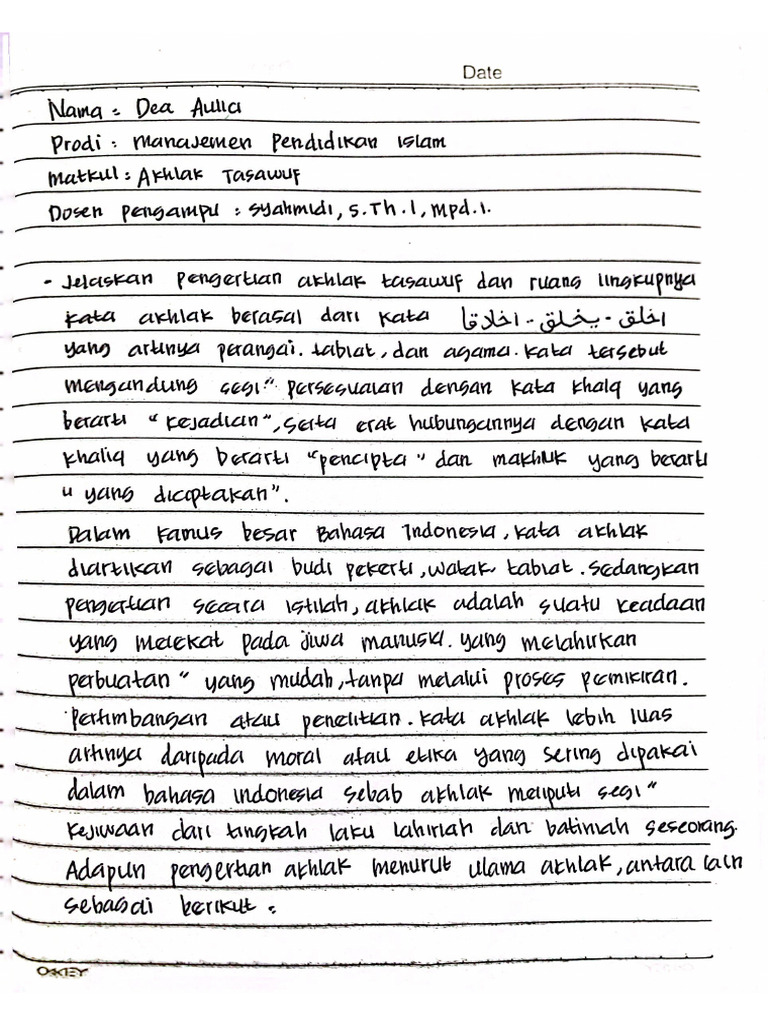 Dea Aulia Akhlak Tasawuf | PDF