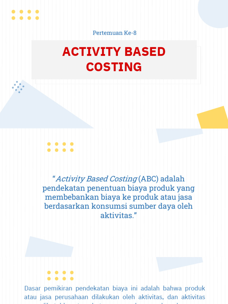 Pengenalan Activity Based Costing (ABC) | PDF | Teknologi & Rekayasa