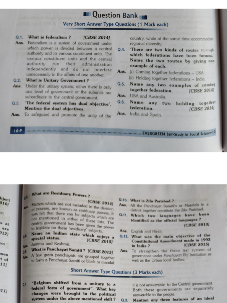 Class 10 Civics CH - 2 Inside Questions | PDF