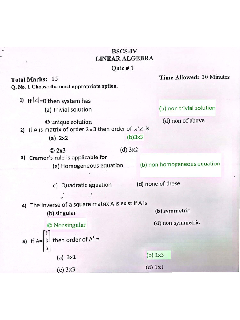 Linear (MCQS) | PDF