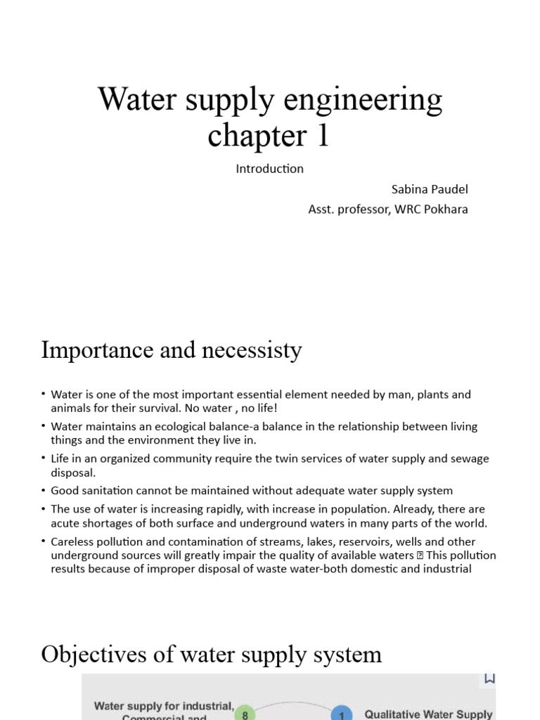 Water Supply Engineering | PDF | Water | Water Supply Network