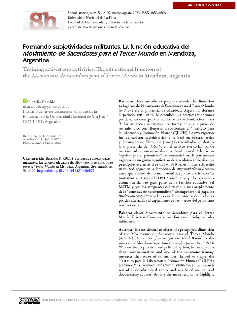 Mstm. Sociohistórica | PDF | Iglesia Católica | America latina