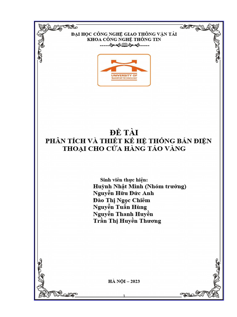 Bao Cao Nhom HTTT Nhom 2 | PDF