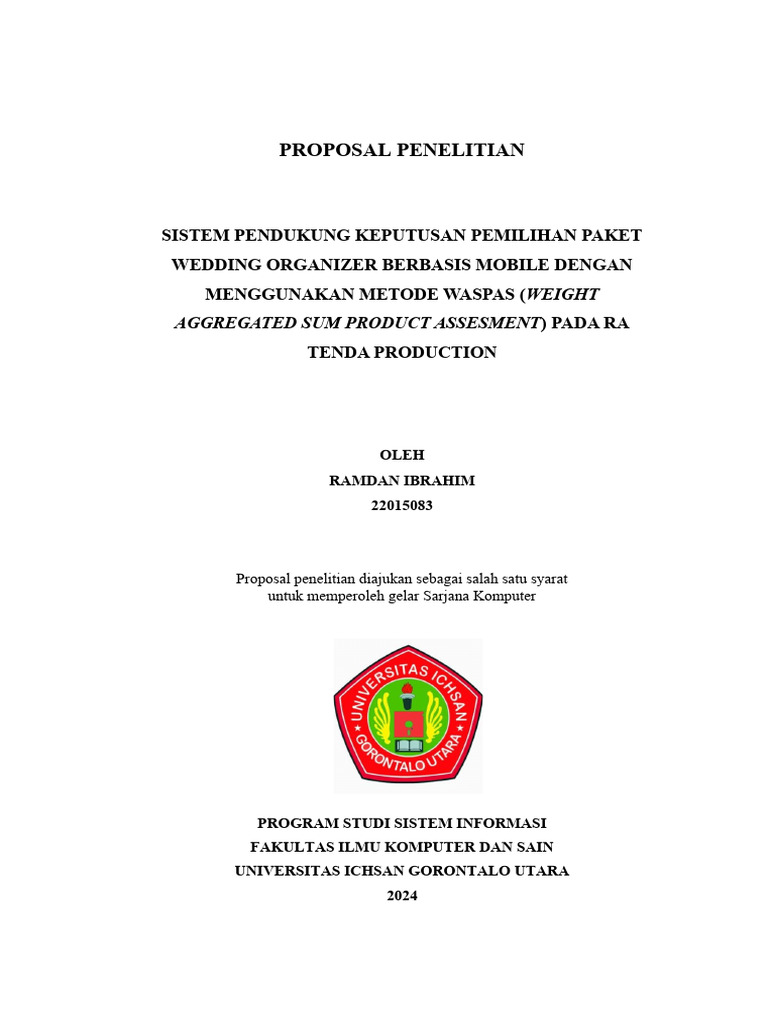Sistem Pendukung Keputusan WO Mobile | PDF