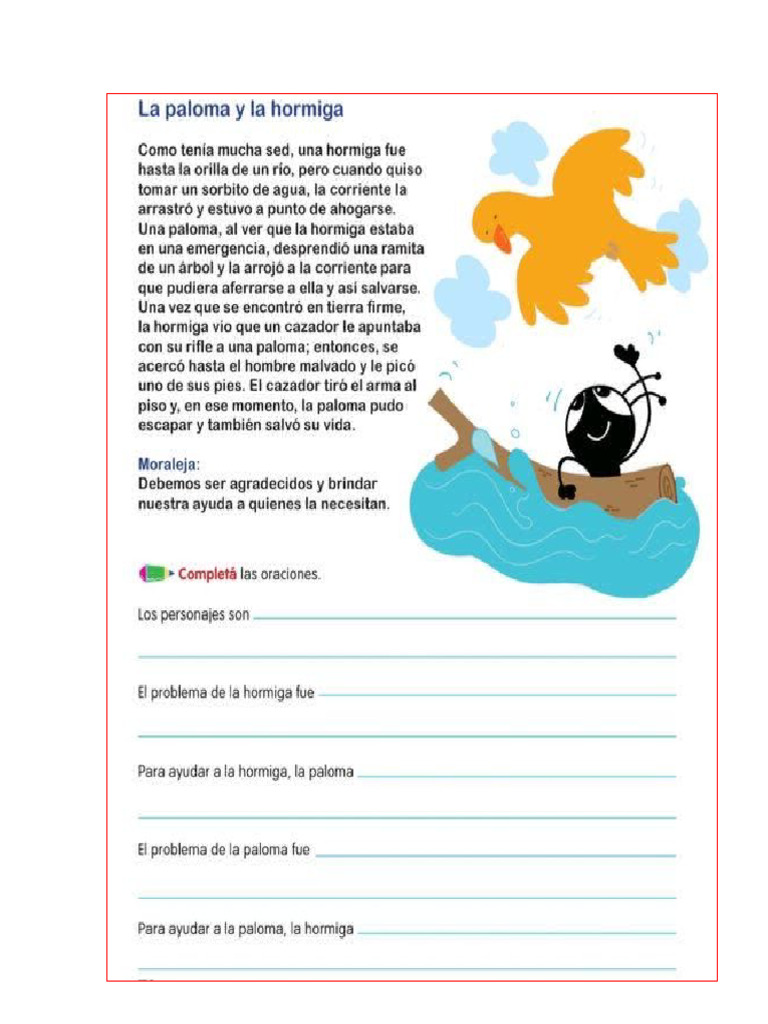 La Paloma y La Hormiga. | PDF