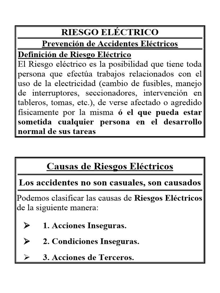 3- Riesgo Eléctrico 5 reglas de oro | PDF | Ingenieria Eléctrica ...