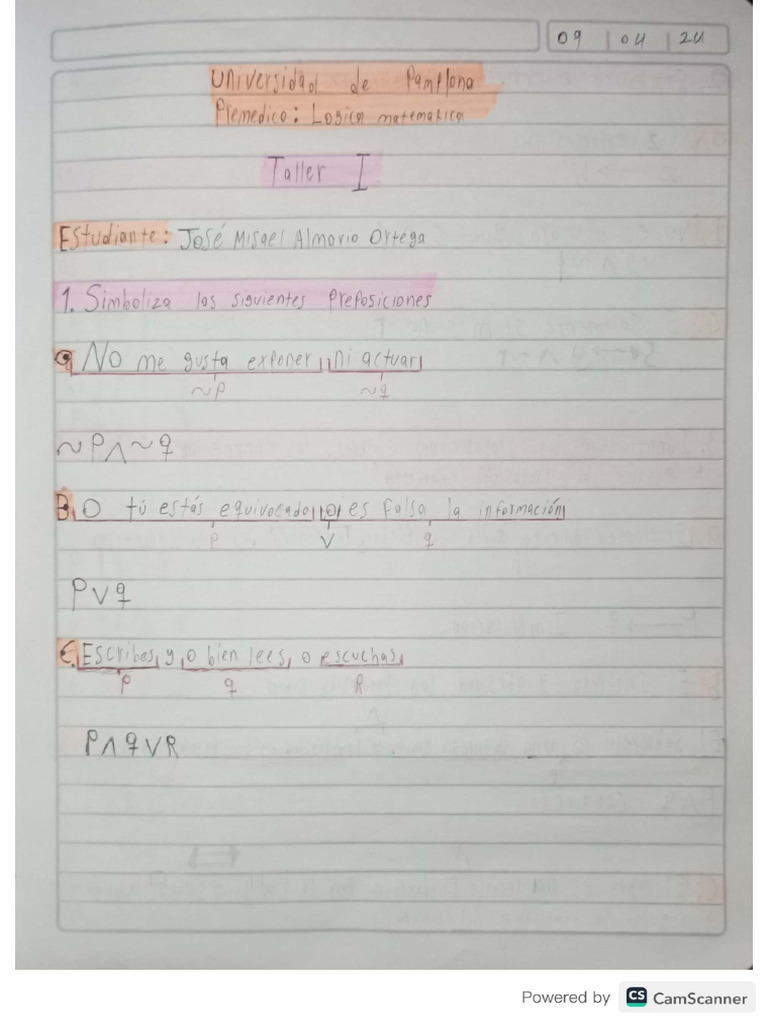 Primer Taller. José Misael Almario GB | PDF