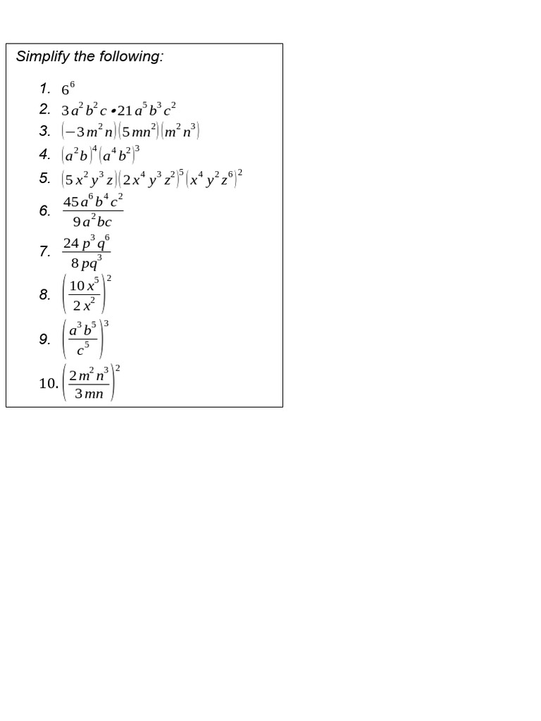 Algebra Simplification Guide | PDF | Teaching Methods & Materials | Science & Mathematics