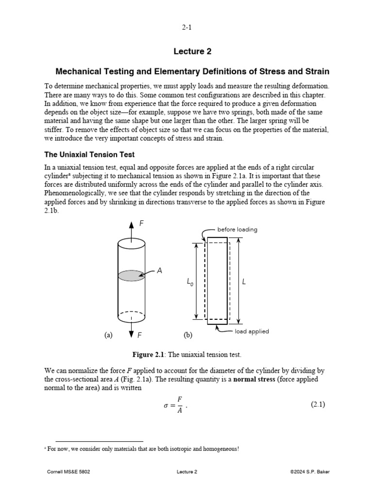 Lecture 02 240204 | PDF | Deformation (Engineering) | Stress (Mechanics)