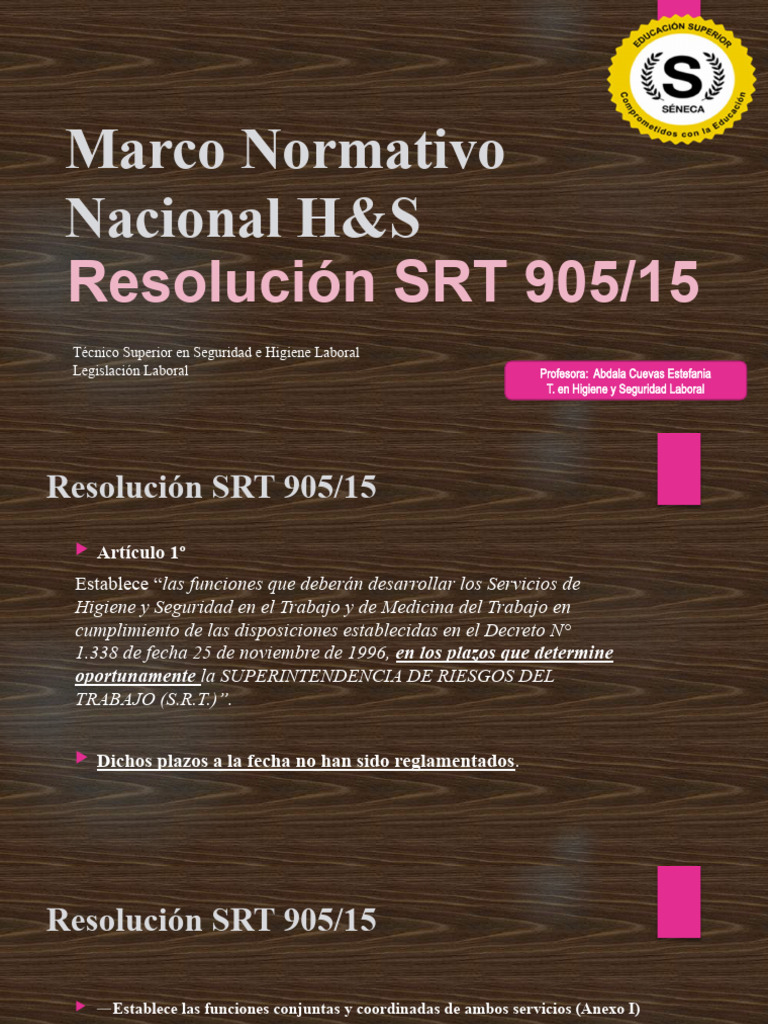 Unidad 2 - 6 Res. 905-15 | PDF | Seguridad y salud ocupacional | La ...