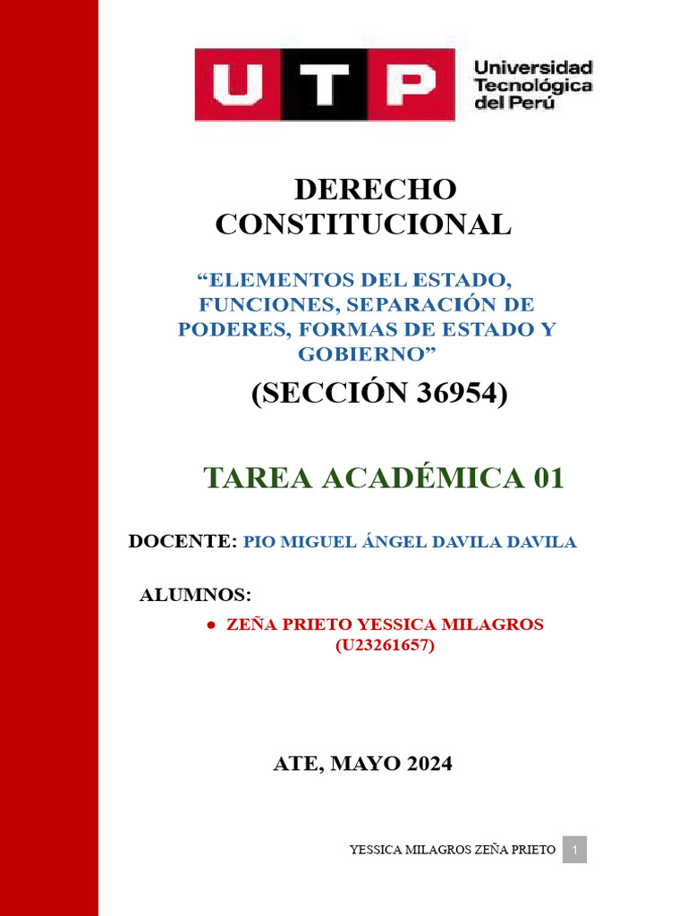Elementos y Funciones del Estado | PDF | Separación de poderes | Federación