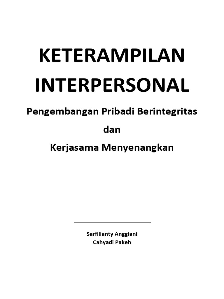Keterampilan Interpersonal Efektif | PDF