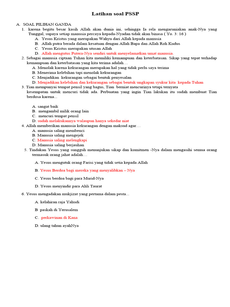 Latihan Soal PSSP | PDF