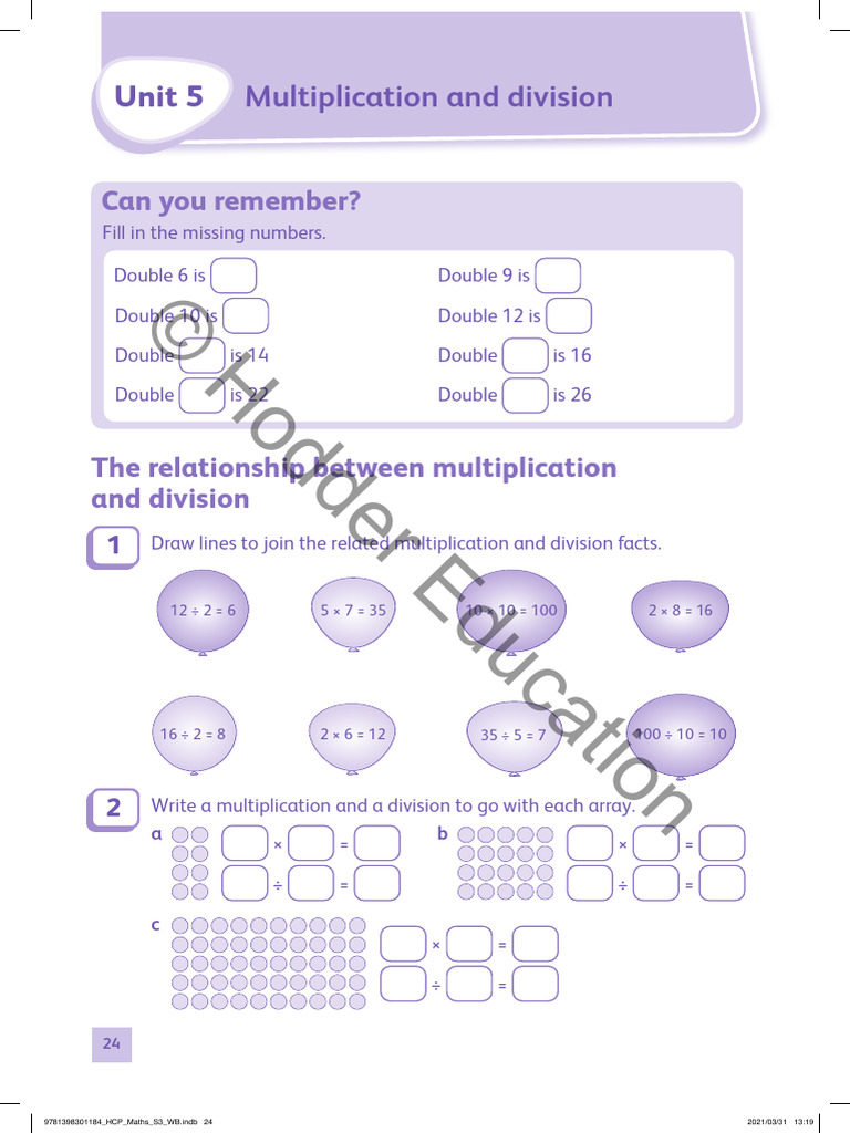 Cambridge Pre Primary math | PDF | Multiplication | Mathematics