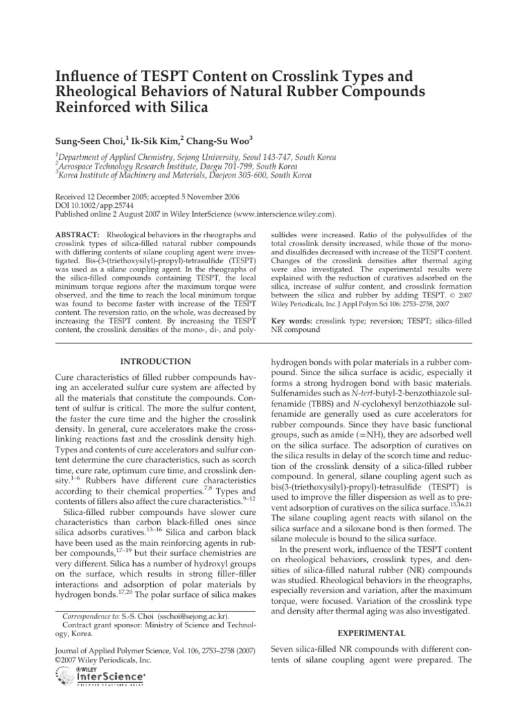 TESPT | Download Free PDF | Cross Link | Adsorption