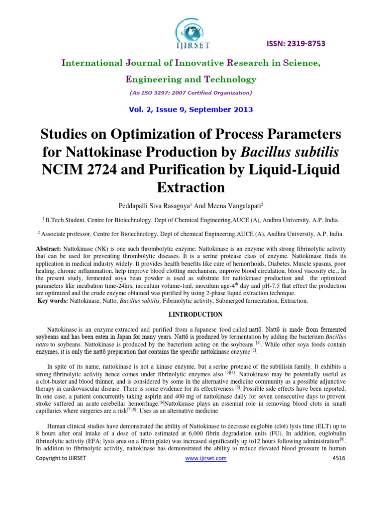 Rasagnya. P. S., Et Al (2007) | PDF | Bacillus | Enzyme