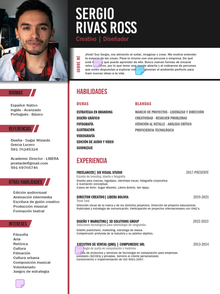 CV - Sergio Rivas Ross 2024 ES - Editado - BK | PDF | Diseño gráfico | Diseño