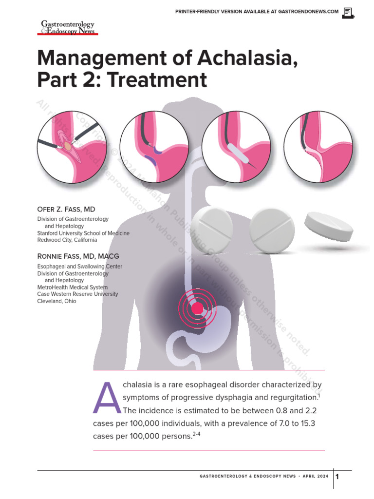 Achalasia Treatment Options Explained | PDF | Medical Specialties ...