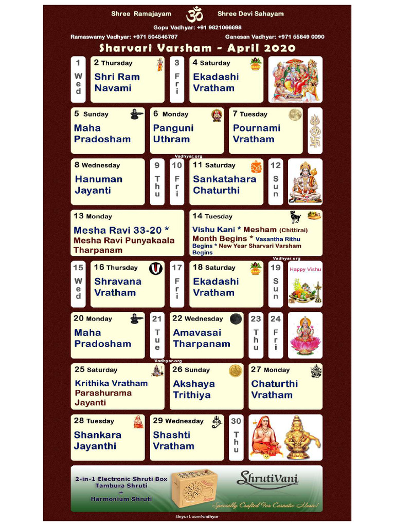 Hindu Calendar 2020-21 Gopu Vadhyar WhatsApp PDF | PDF