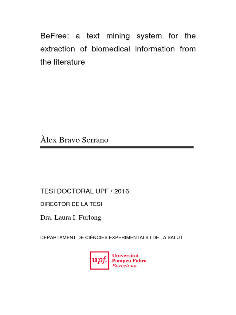 A Text Mining System For The Extraction of Biomedical Information From The Literature | PDF