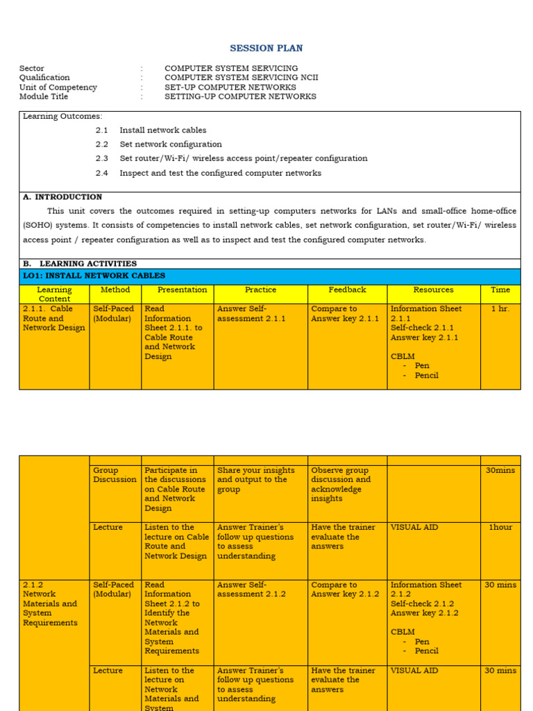 06 Session Plan - Ok | PDF | Computer Network | Computing