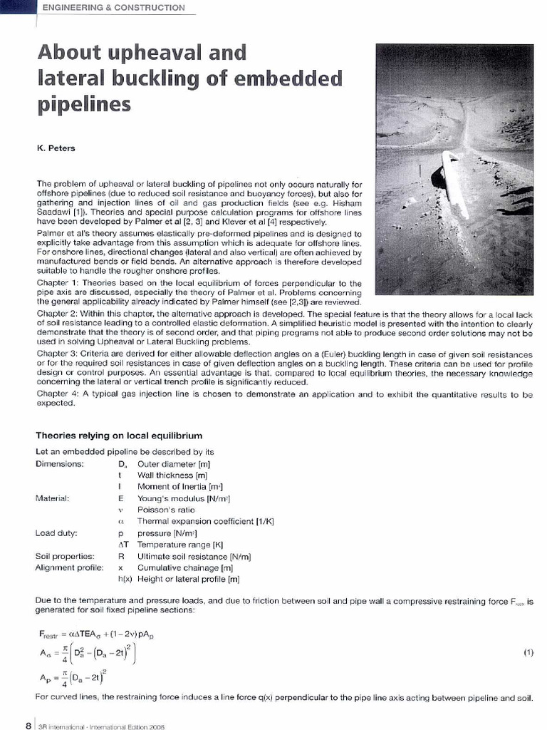 K Peters-Tech Paper-Upheaval Lateral Buckling | PDF