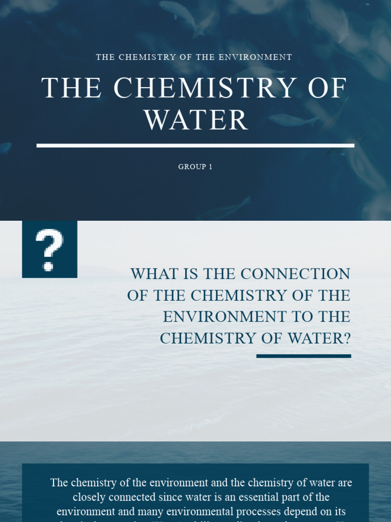 Chemistry of Water and Environment | PDF | Water | Water Cycle