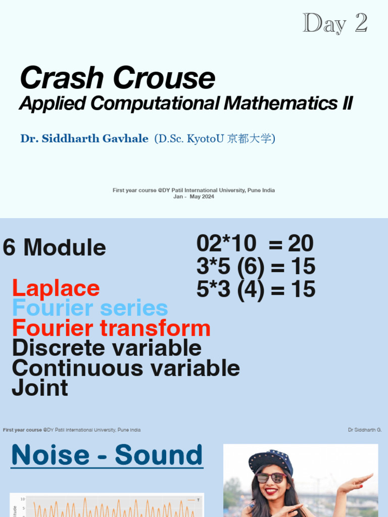 Crash Course ACM II Lecture 2 | PDF | Fourier Transform | Laplace Transform