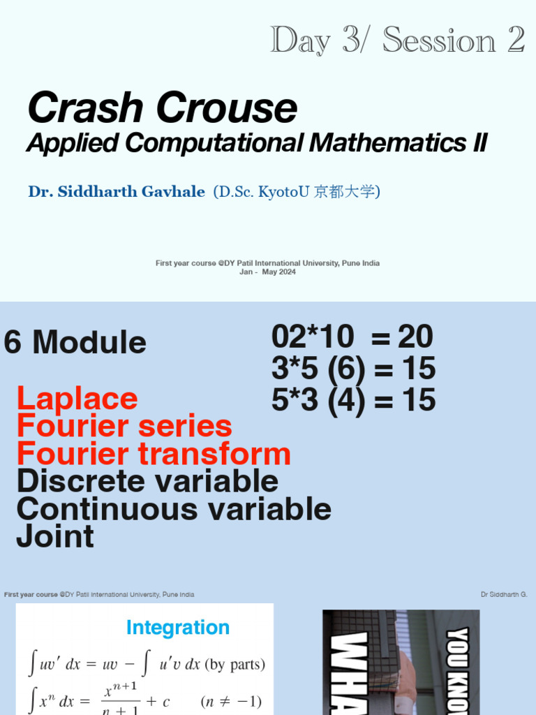 Crash Course ACM II. Lecture 4 | PDF | Probability Distribution | Random Variable