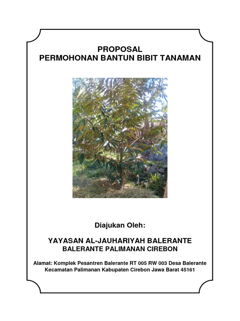 Proposal Bibit Tanaman Produktif | PDF