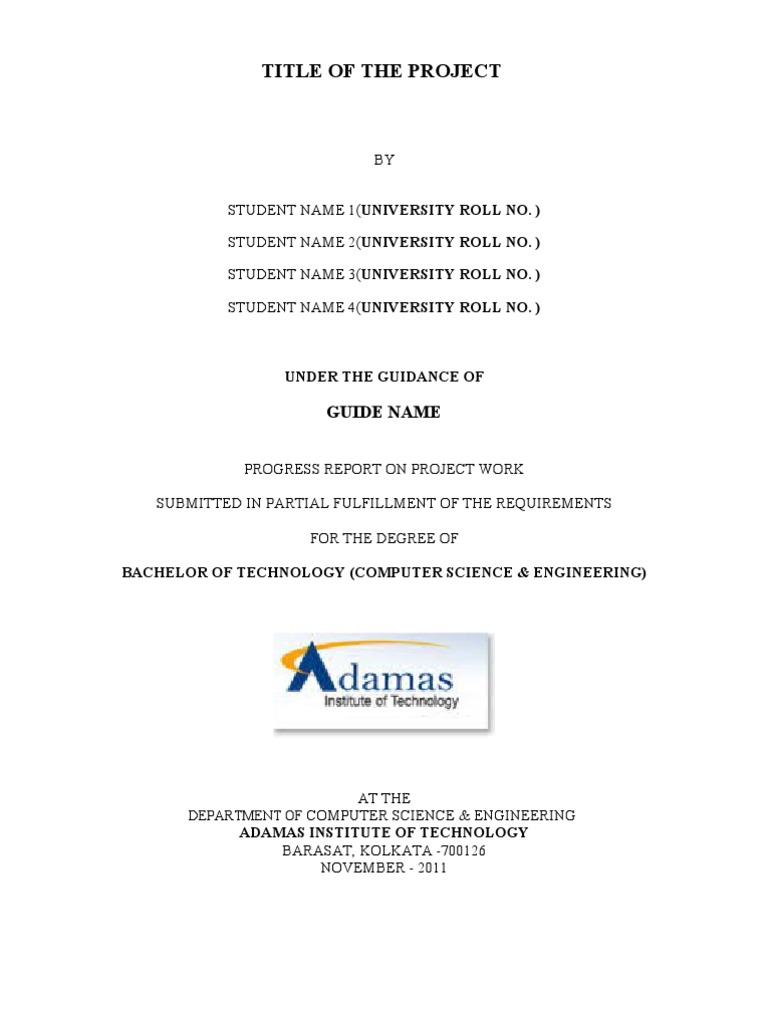 Final Year Project Report CSE | PDF | Institute Of Technology | Academia