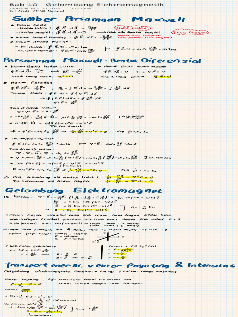 Rangkuman 10 Gelombang Elektromagnetik FISIKA IIA 2024-Genap | PDF