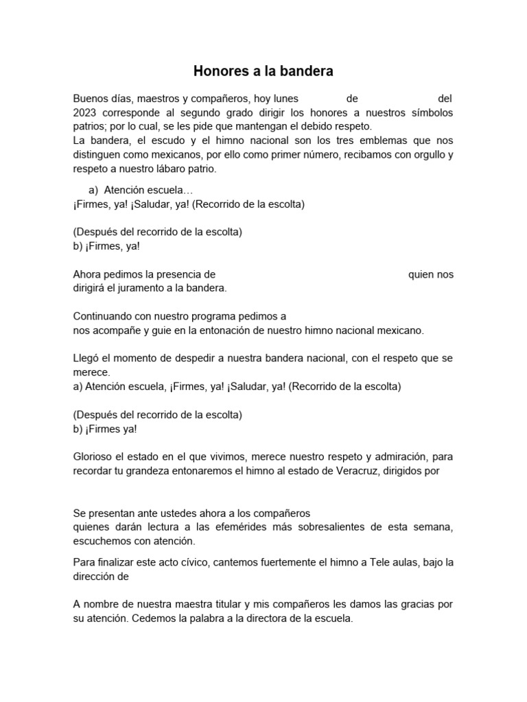 Honores a la bandera | PDF | México