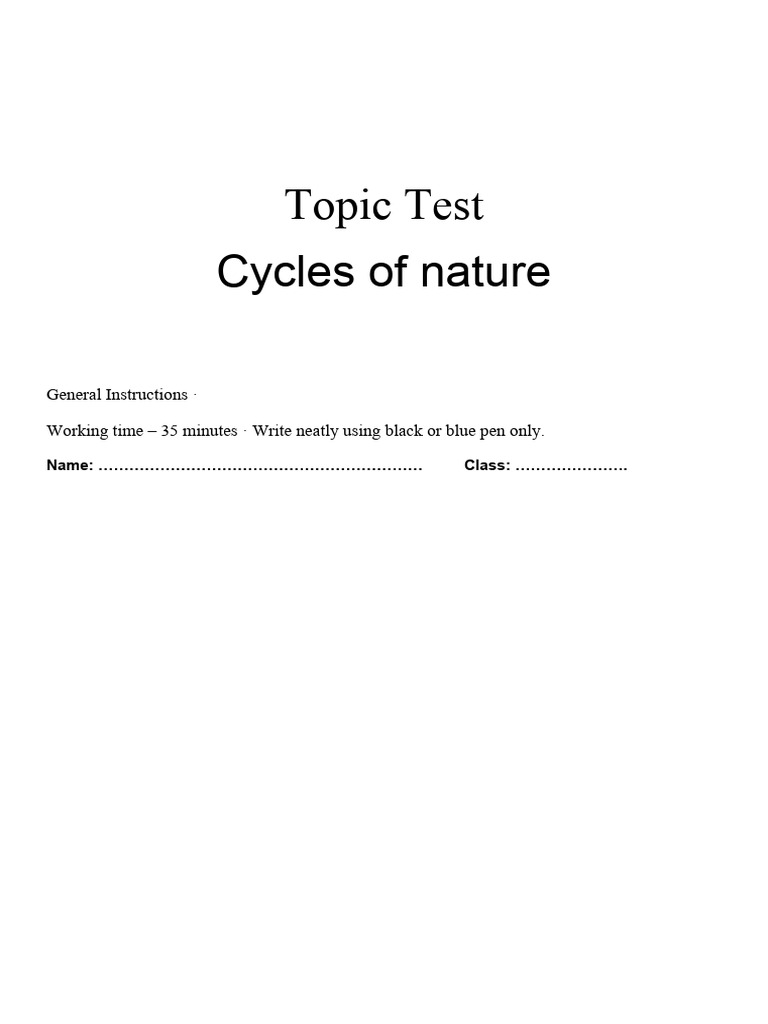 Cycles of Nature Test 2024 | PDF | Plants | Nitrogen