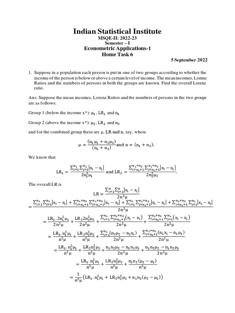 6HomeTask6 Solution | PDF | Coefficient Of Variation | Statistical Analysis