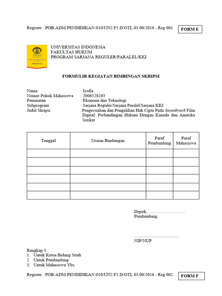 Form E | PDF | Karier & Perkembangan | Bisnis