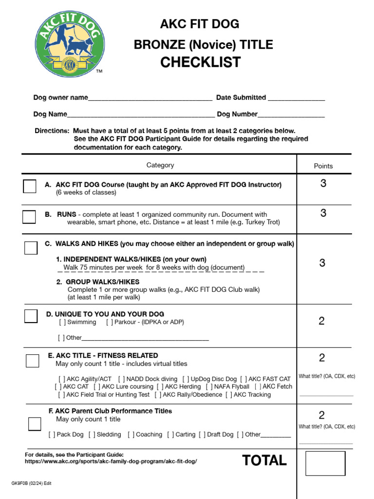 Bronze and Fetch AKC FIT DOG Titles 02092024 | PDF | American Kennel ...