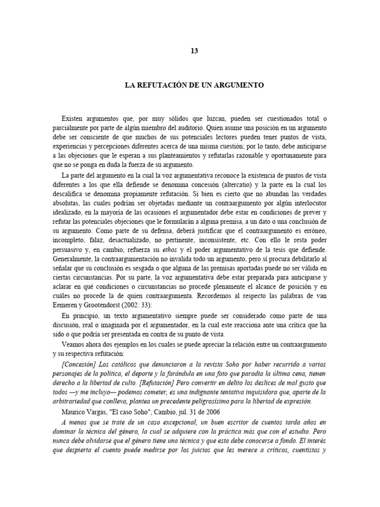 La Refutación de Un Argumento | PDF | Argumento | Cuentos