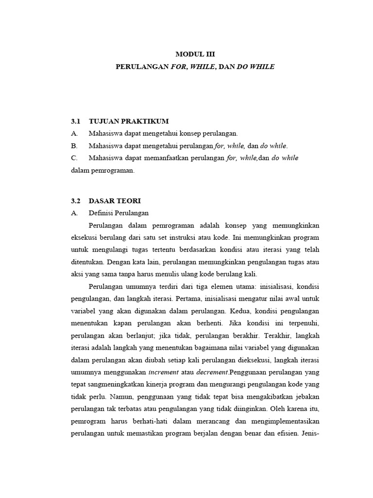 MODUL III Algorima Programan Nur Halisa | PDF