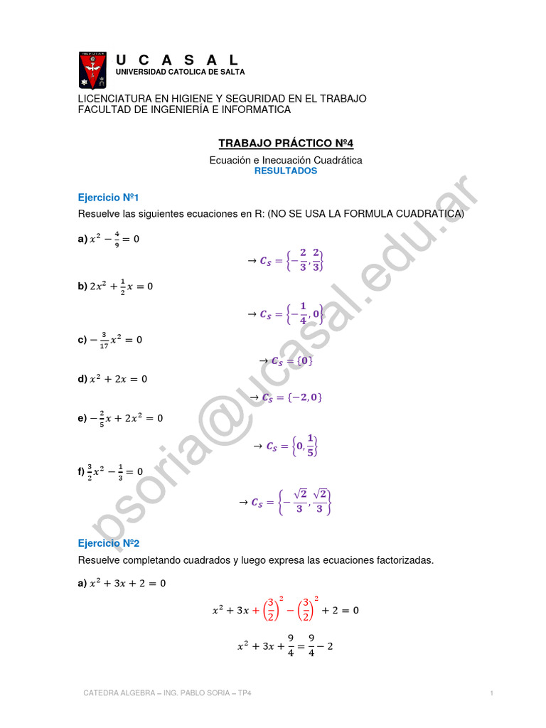 TP4 RESUELTO (Resultados) | PDF | Álgebra | Matemáticas