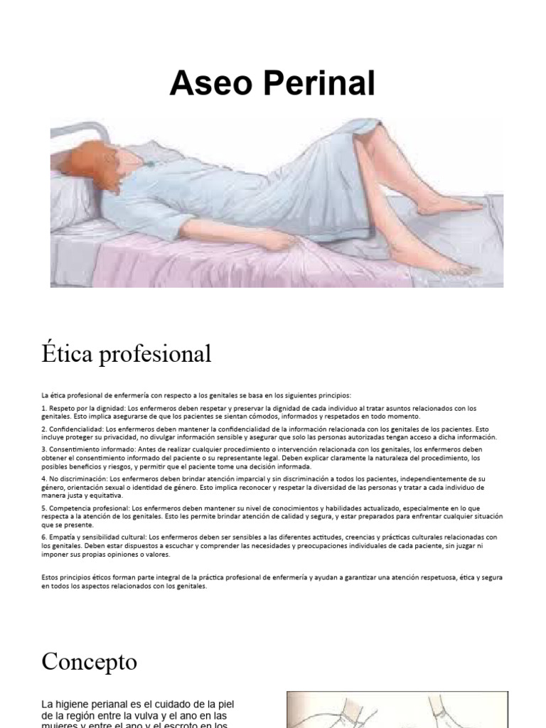 Higiene y Aseo Perineal en Enfermería | PDF | Higiene | Consentimiento ...